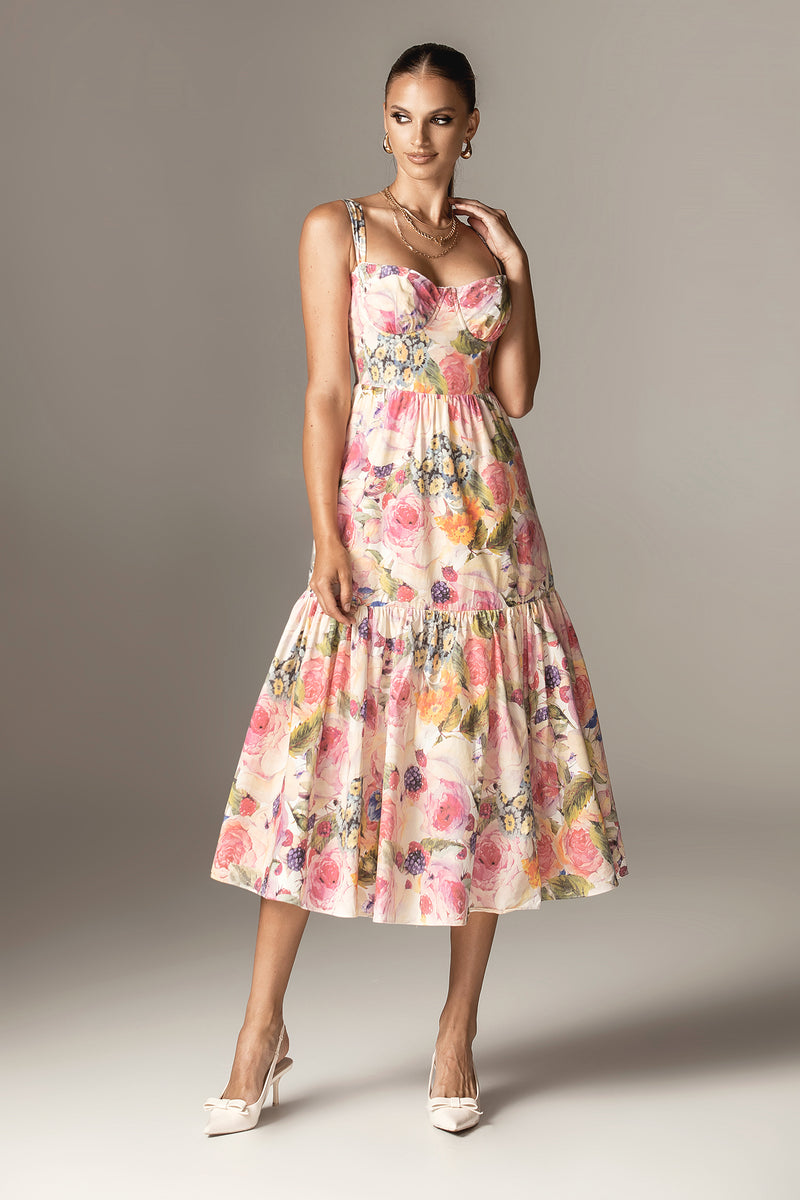 Andrea Bloom Rose Cotton Sundress (Rose Print)